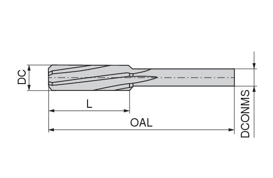 Ceratizit AR100.04,03.+0,004/-0,000.B.DIN8089 Stub reamers, 8089-B 401
