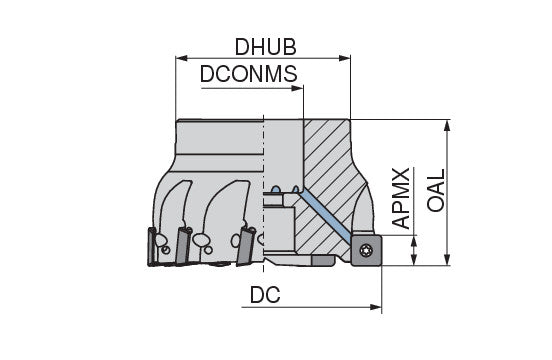 Ceratizit A490.80.R.07-12 MaxiMill 490-12 Shell Mill 50703580 (0751806