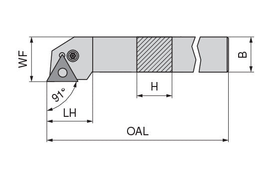 Ceratizit PTGNR 3232 P22-T MaxiLock-N 91° Toolholder With Lever Clampi