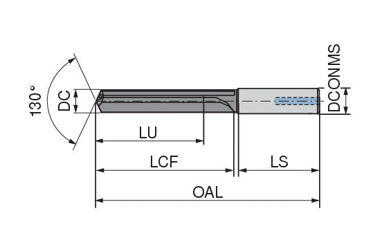 Ceratizit WTX-GG.17.5.R.5D.IK.HA TI700 High Performance Drill, DIN 653