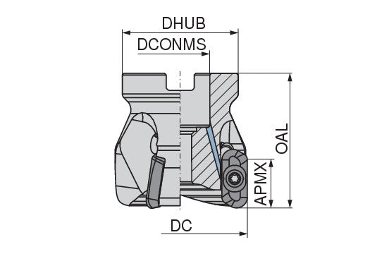 Ceratizit AHSC.63.R.04-19 MaxiMill HSC-19 Shell Mill 50716163 (0712473
